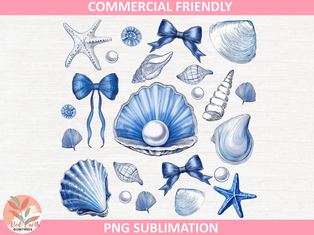 Trendy Coquette Seashells PNG Sublimation, Girly Beach Coquette Png ...