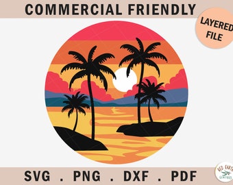 Retro Vintage Sunset Svg Bundle Split Sunset Circle Svg - Etsy