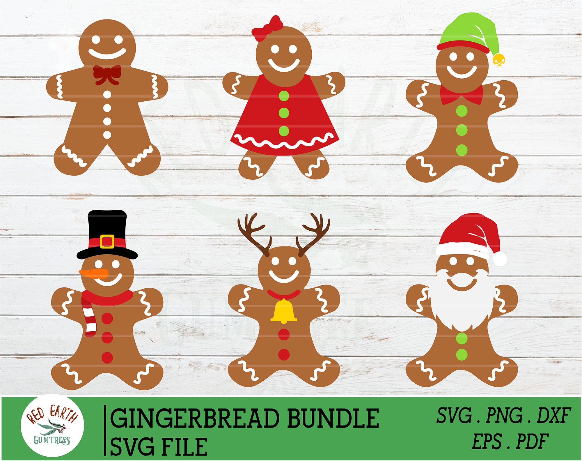 Gingerbread Man Bundle, Gingerbread Woman, Gingerbread Santa ...