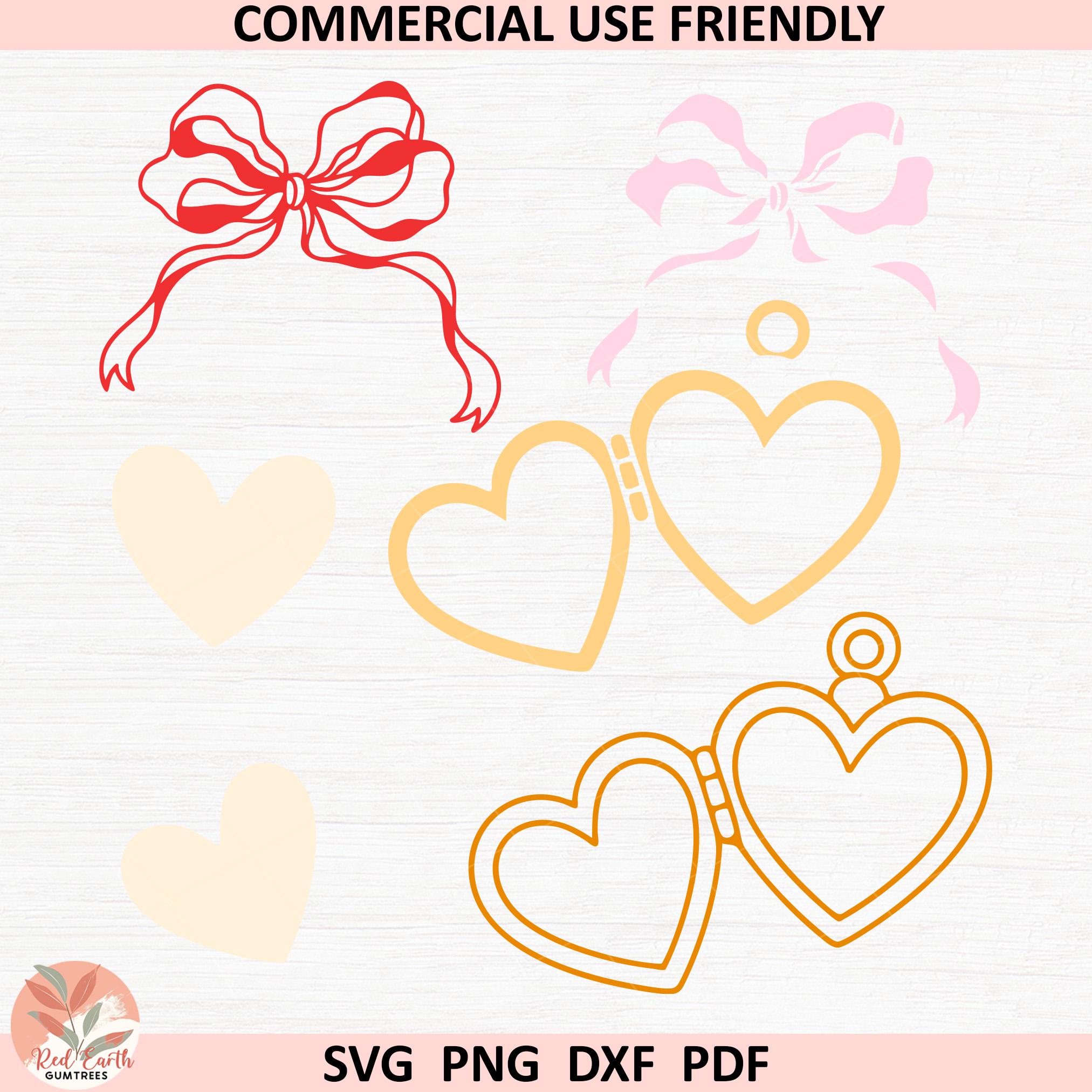 Coquette Heart Locket SVG PNG, Preppy Valentines Bow Coquette Clipart ...