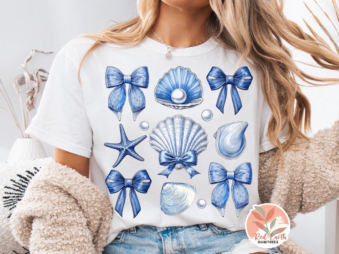 Trendy Coquette Seashells PNG Sublimation, Girly Beach Coquette Png ...
