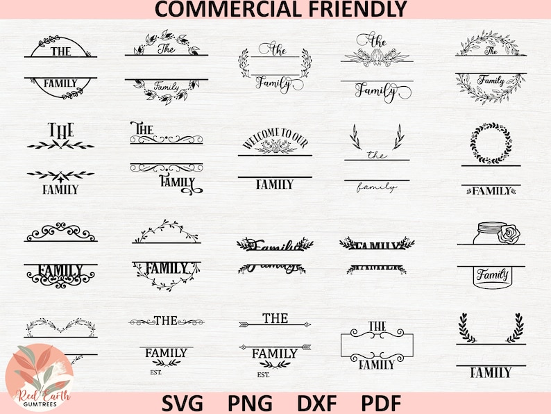 Family Name Monogram SVG Bundle, Last Name Monogram Svg,family Split ...