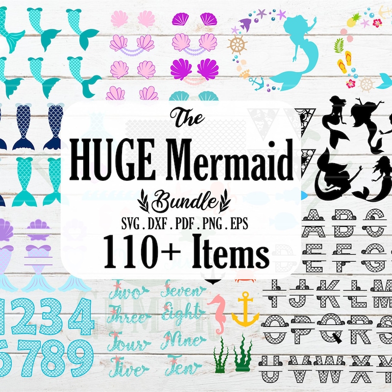 Mermaid Monogram Svg - Etsy
