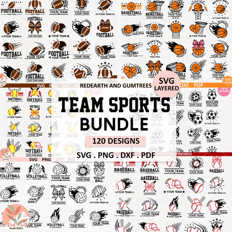 Sports Monograms Svg - Etsy