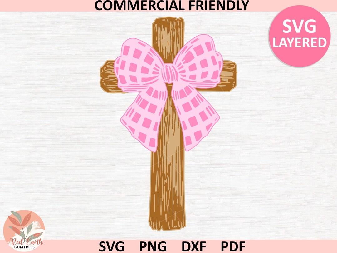 Cross With Coquette Bow Svg,christian Cross SVG Files,christian Girly ...