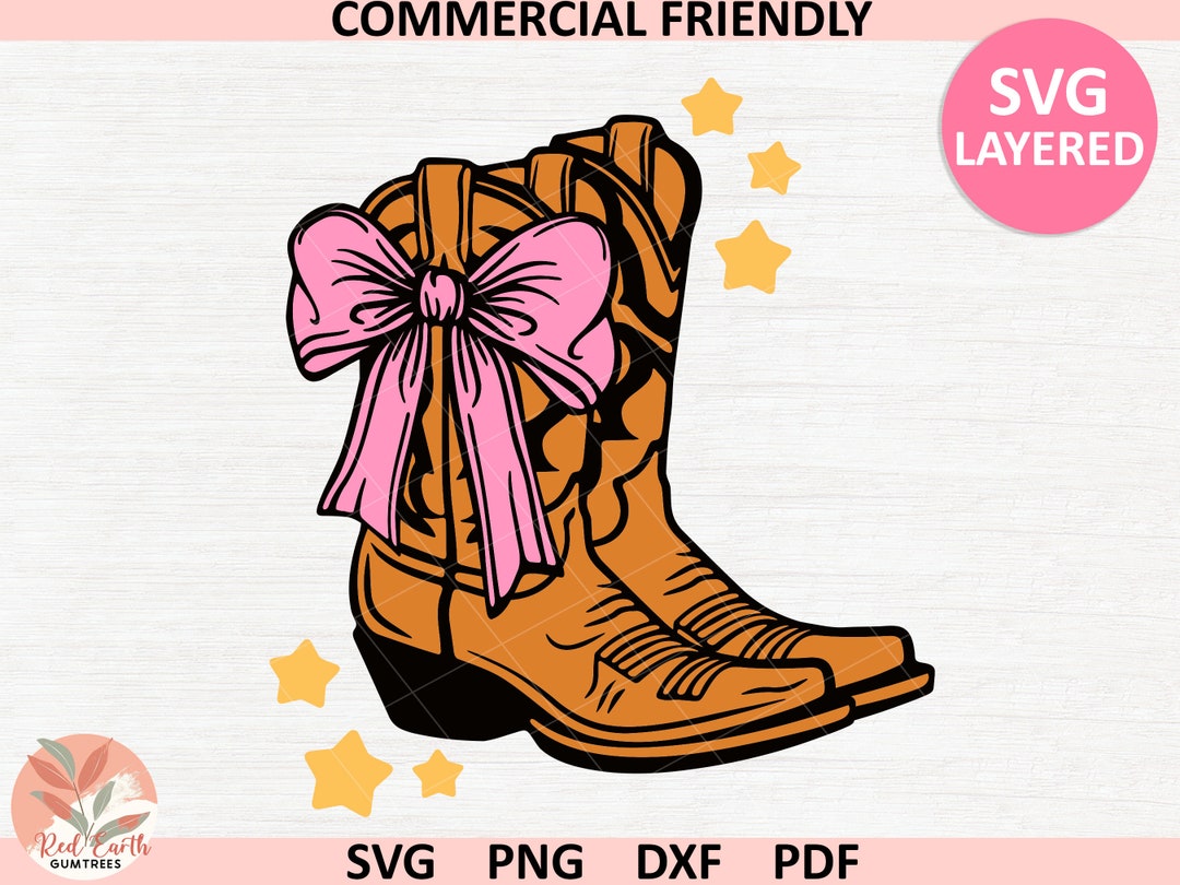 Coquette Cowgirl Boots Svg, Cowgirl Hat Svg,cowboy Boots Svg,western ...