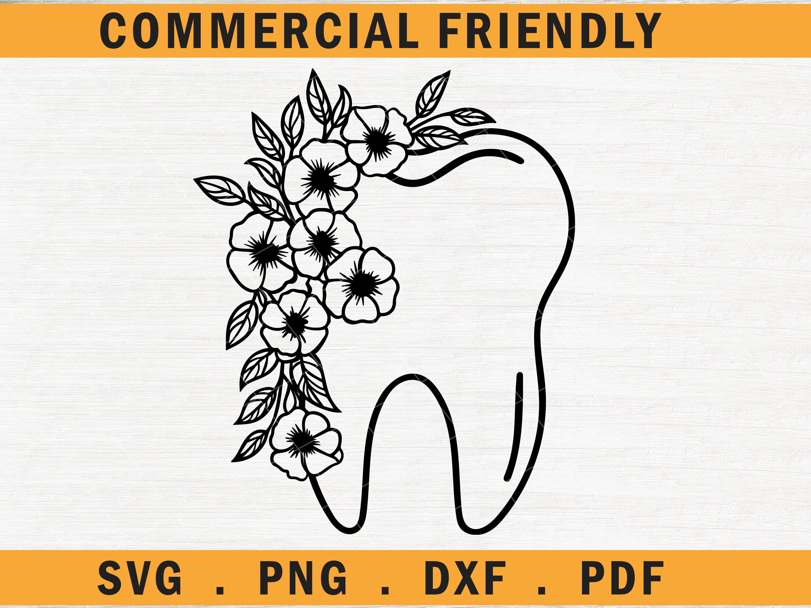 Floral Tooth Svg, Tooth Svg, Flower Tooth Svg, Dentist Svg,floral ...
