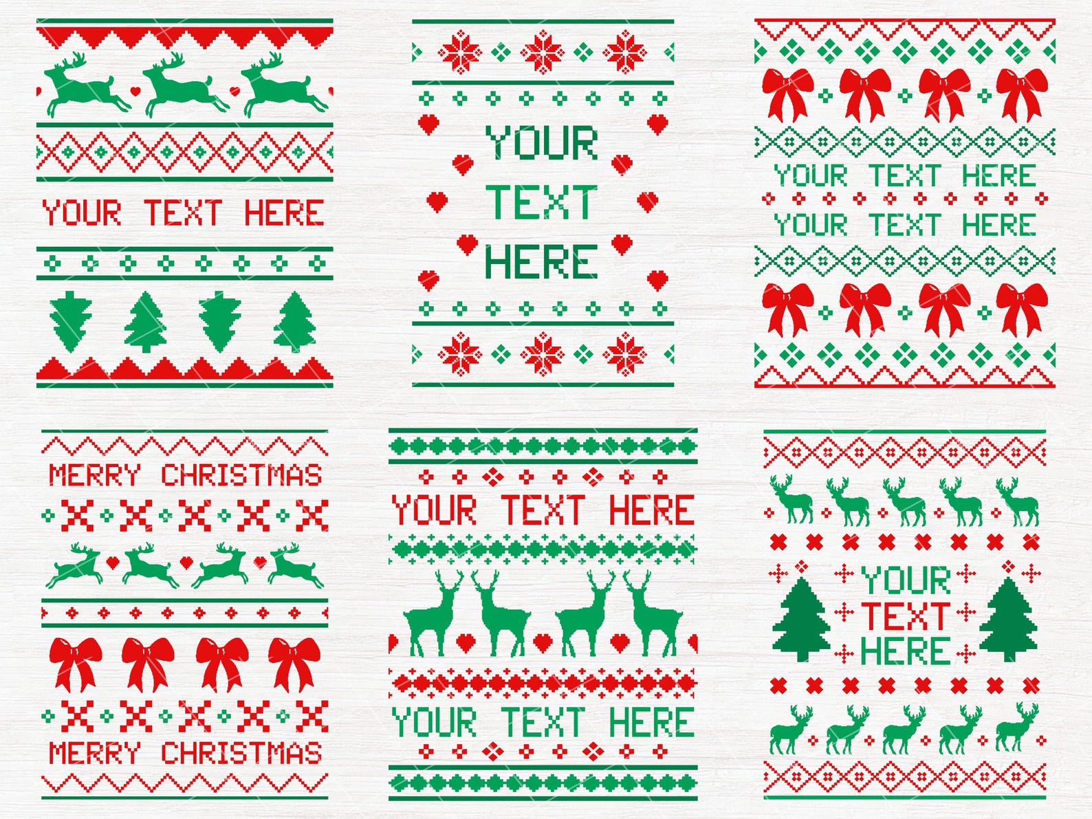 Christmas Ugly Sweater SVG Bundle, Christmas Ugly Sweater Templates ...