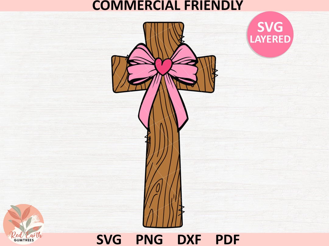 Christian Coquette Cross Svg, Wood Cross With Bow Svg, Faith Based ...