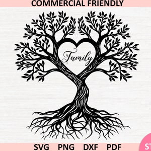 Family Tree SVG, Tree of Life Svg, Family Tree Split Monogram Frame Svg ...