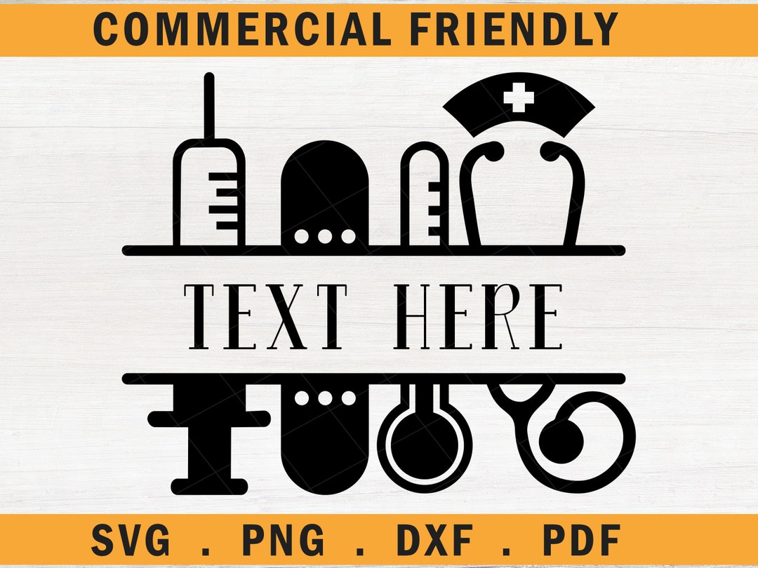 Nurse Split Monogram Frame, Nurse Monogram, Stethoscope Svg,png,eps,dxf ...