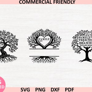 Family Tree SVG Bundle,tree of Life Svg,family Tree Split Monogram ...