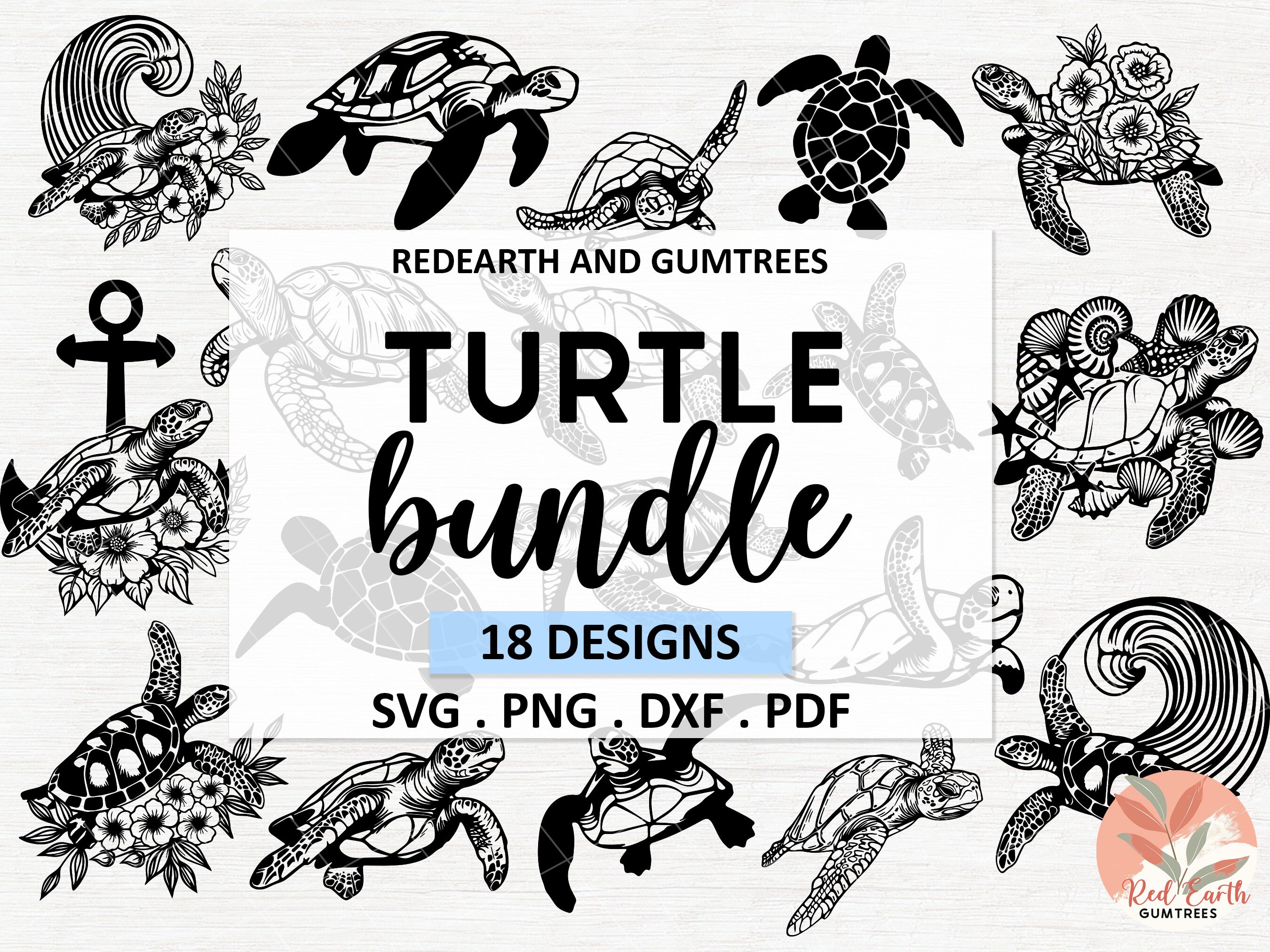 Turtle Bundle Svg, Floral Turtle Svg, Sea Turtle Svg, Flower Turtle Svg ...