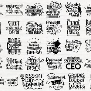 Teacher Svg Bundle,funny Sarcastic Teacher Quotes Svg,back to School ...