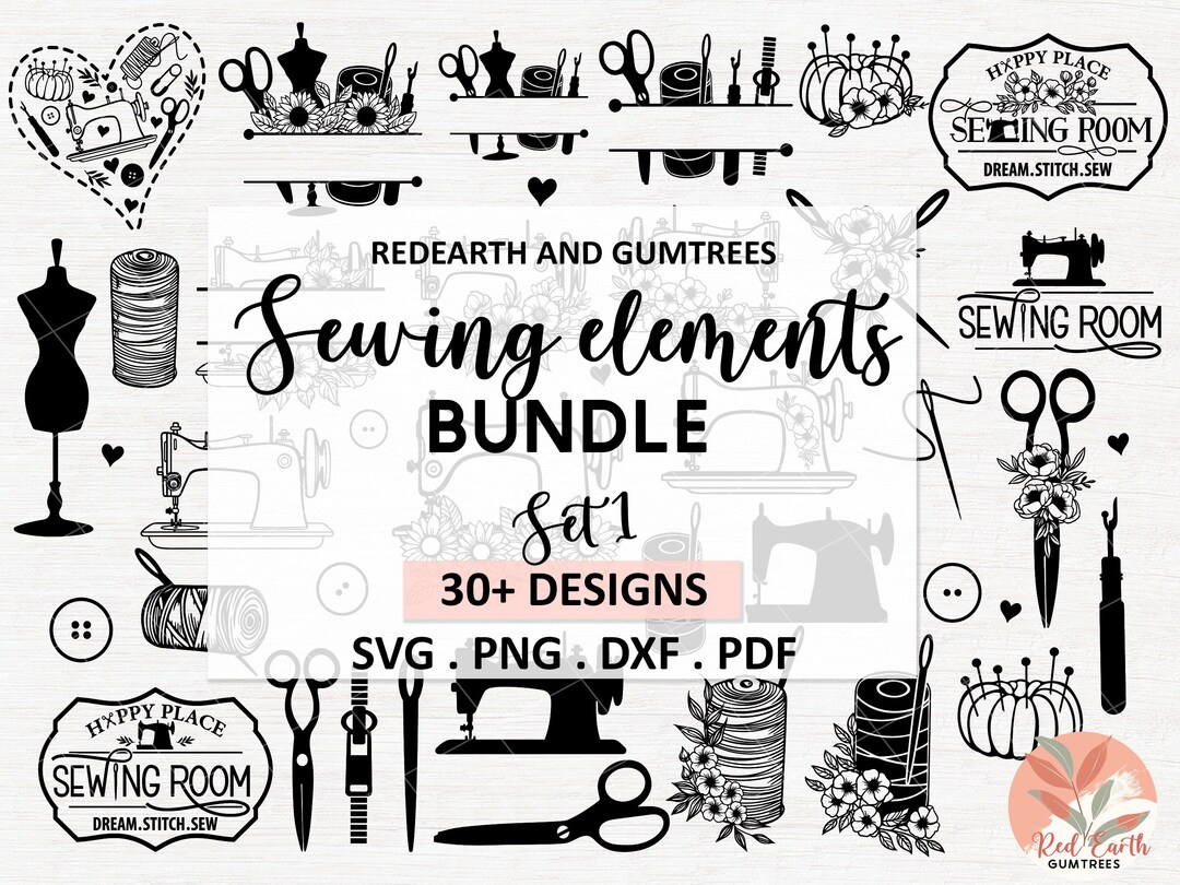 Sewing SVG Bundle, Sewing Monogram Frame Cut Files, Floral Sewing Svg ...