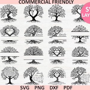 Family Tree SVG Bundle,tree of Life Svg,family Tree Split Monogram ...