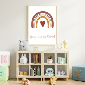 You Are so Loved Boho Nursery Sign Printable Download Rainbow - Etsy