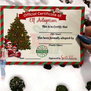Tiny Baby Elf, Christmas, Baby Elf Adoption, Elf Adoption Certificate ...
