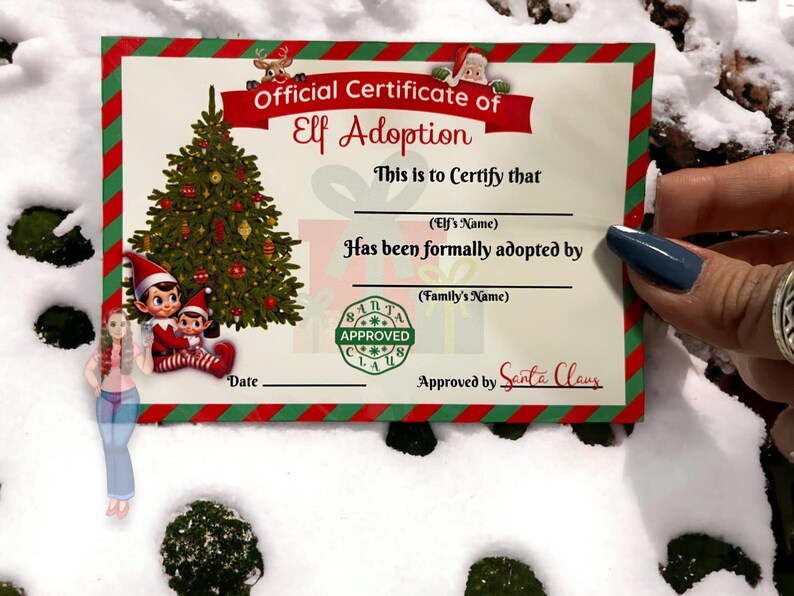 Tiny Baby Elf, Christmas, Baby Elf Adoption, Elf Adoption Certificate ...