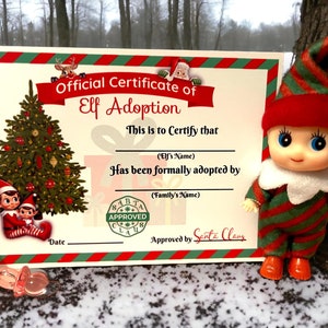 Tiny Baby Elf, Christmas, Baby Elf Adoption, Elf Adoption Certificate ...