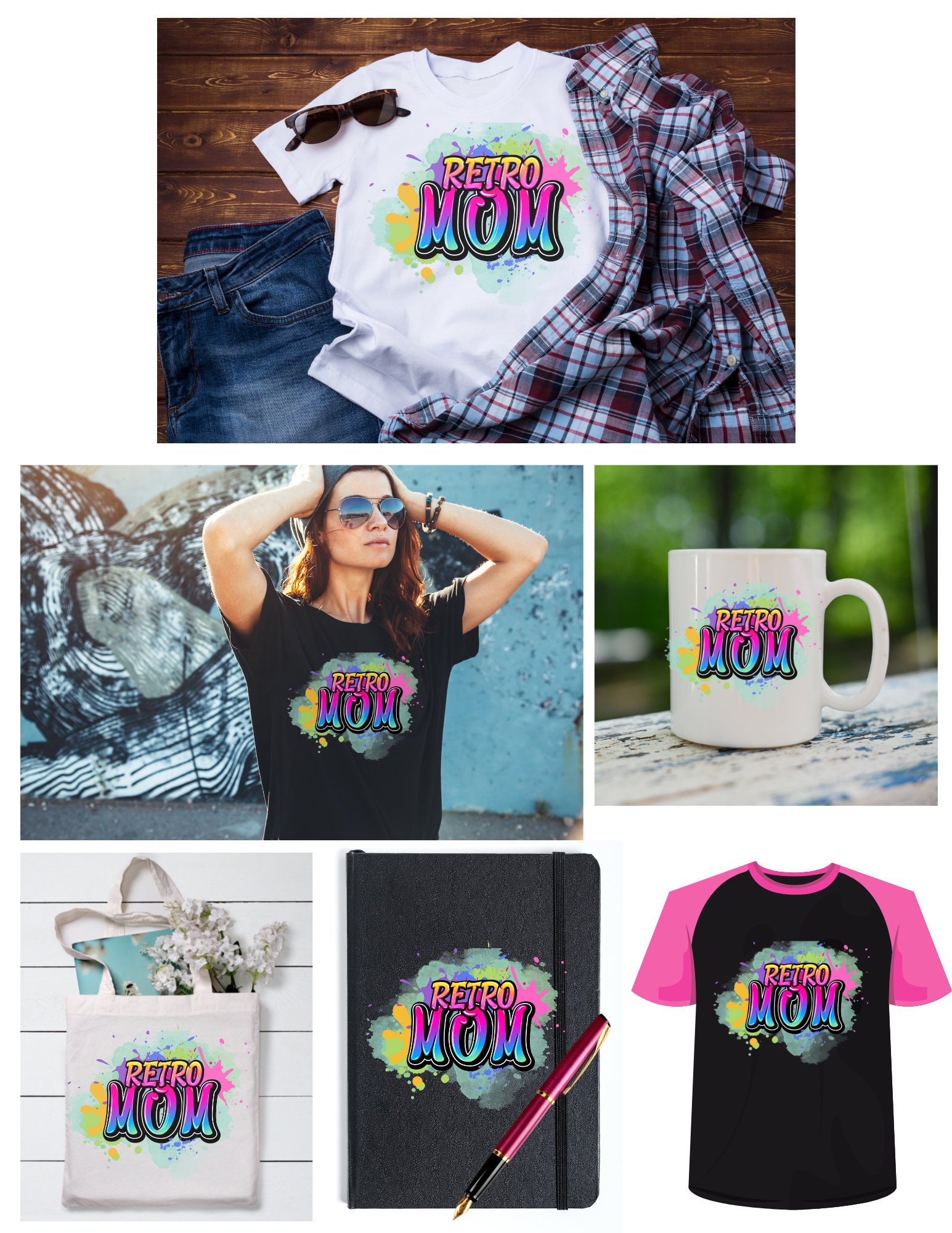 Retro Mom Sublimation Png, Mom Png, Sublimation Design for Shirts, Mom ...