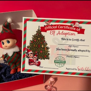 Tiny Baby Elf, Christmas, Baby Elf Adoption, Elf Adoption Certificate ...