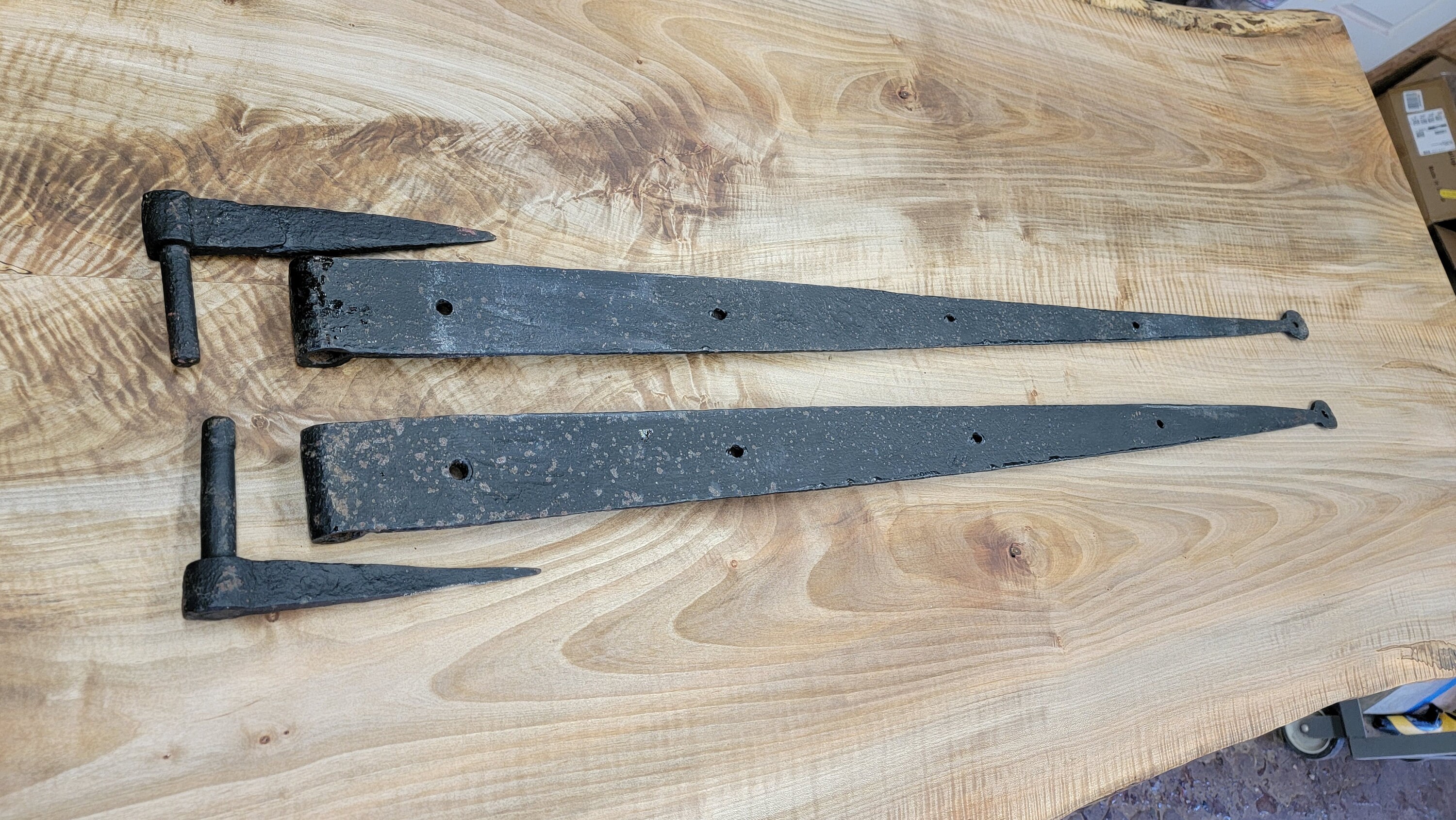 Antique Barn Hinges Large Wrought Iron Strap Hinges Barn - Etsy