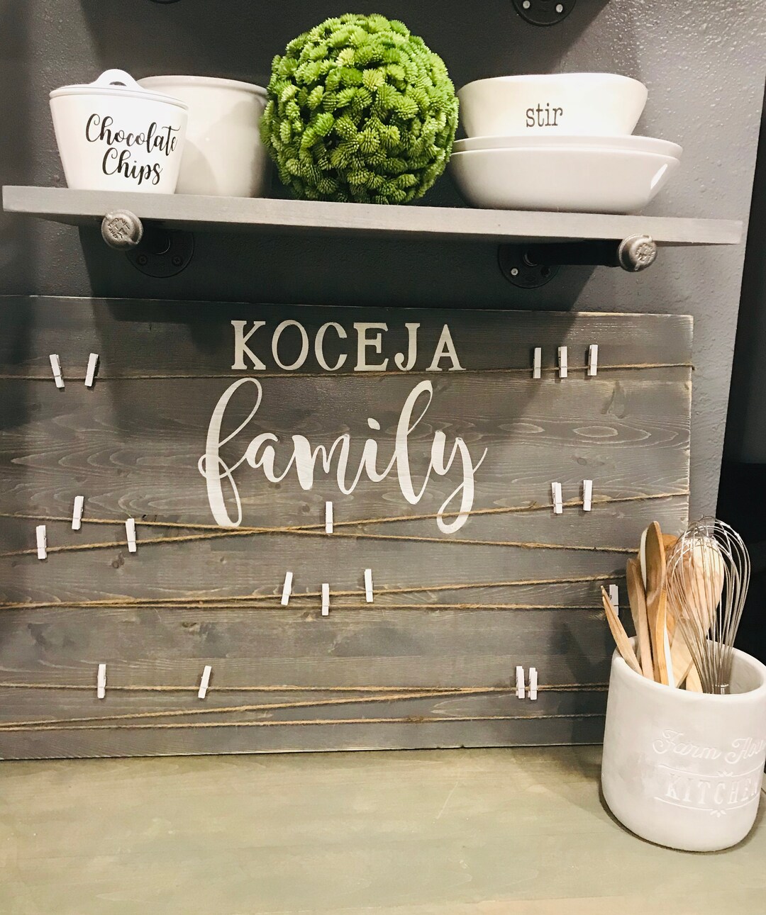 Custom Last Name Picture Board - Etsy