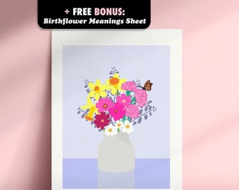 Birth Month Gemstone Birthday Poster 11x17 Digital Download - Etsy