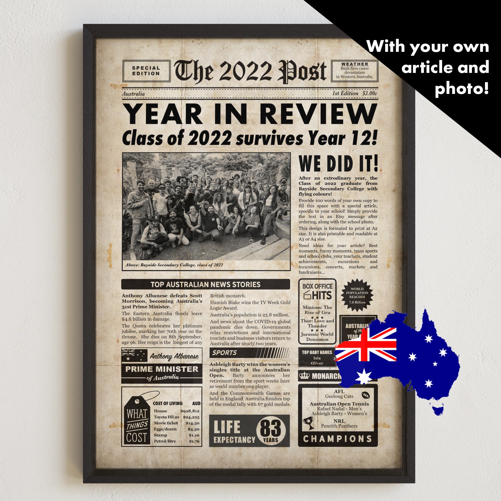 Class of 2022 Printable - Etsy Australia
