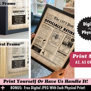 Retirement Gift - AUSTRALIAN Personalised Newspaper Poster - All Years ...