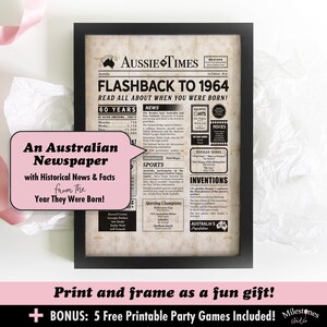 AUSTRALIAN 1964 Birthday Decoration, 60 Years Ago Back in 1964 ...