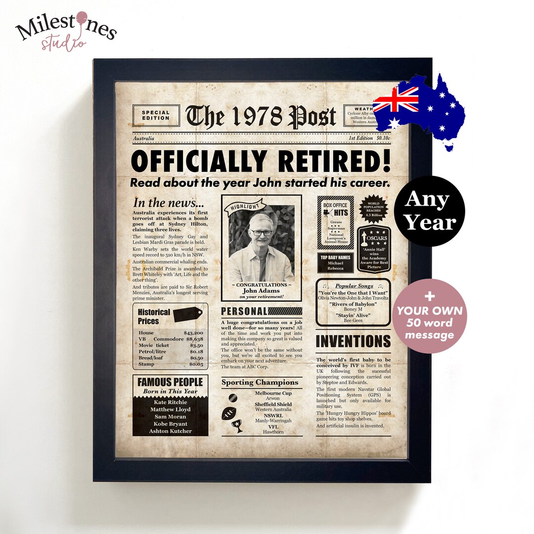 Australian Retirement Gift for Men or Women - Retirement Card ...