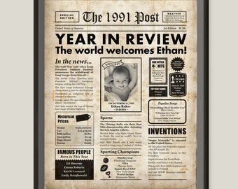 1991 Birthday Poster - Etsy