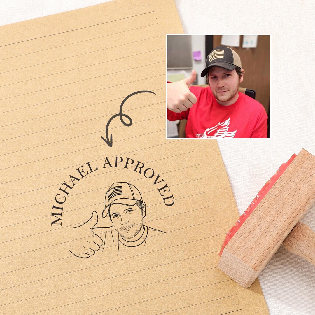 Custom Portrait Stamp From Photo, Face Stamp, Custom Stamp, Rubber ...