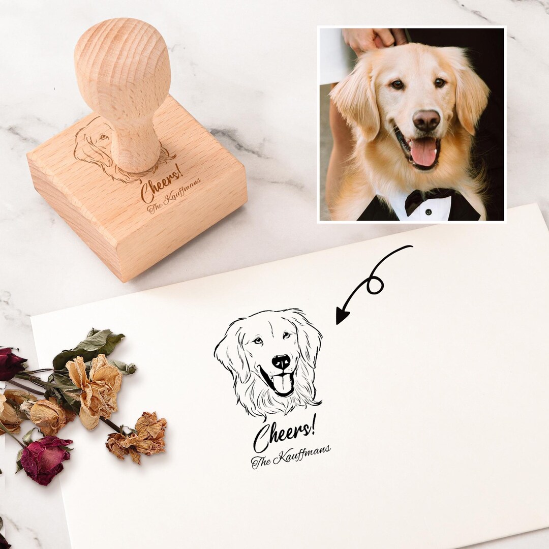 Personalized Pet Stamp, Dog Stamp, Pet Portrait Stamp, Napkin Wedding ...