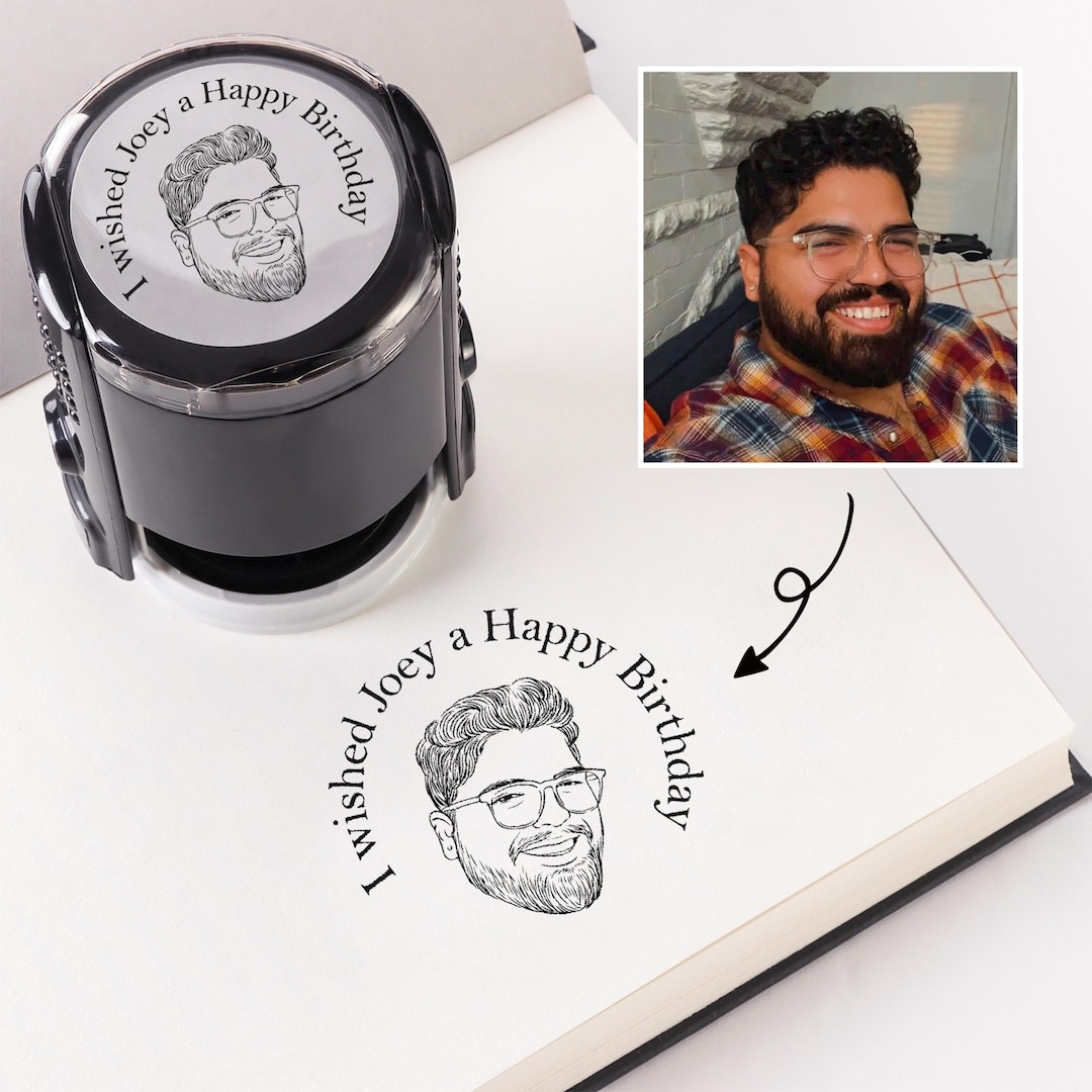 Custom Face Portrait Stamp, Face Stamp, Hand-drawn Portrait Stamp, Self ...