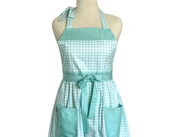 Blue Gingham Apron | Etsy