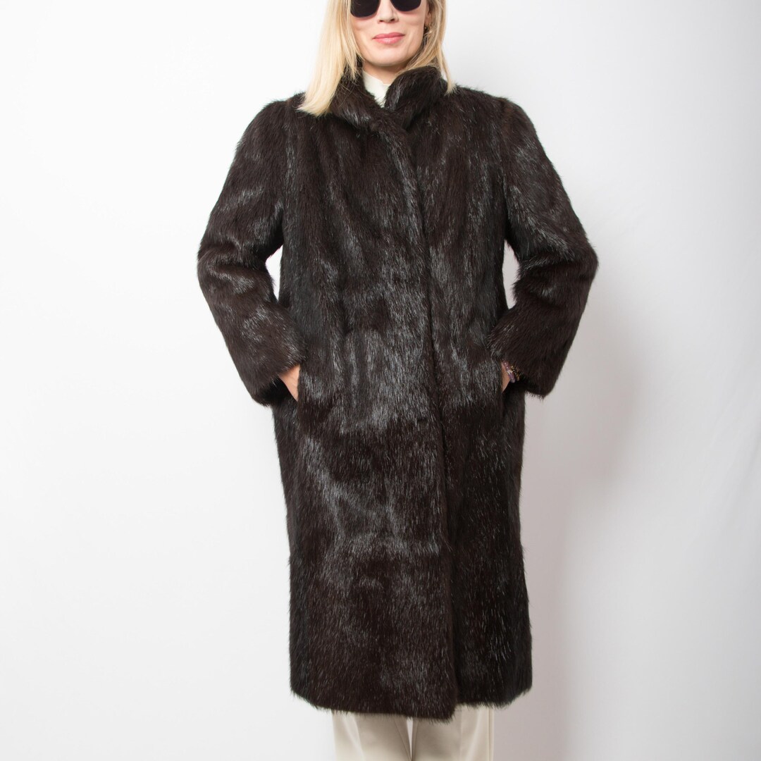Vintage Custom Made Real Nutria Fur Coat Medium Size Sunday Church ...