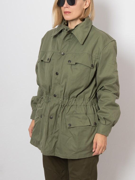 Vintage Military Army Green Jacket Safari Jacket Size… - Gem