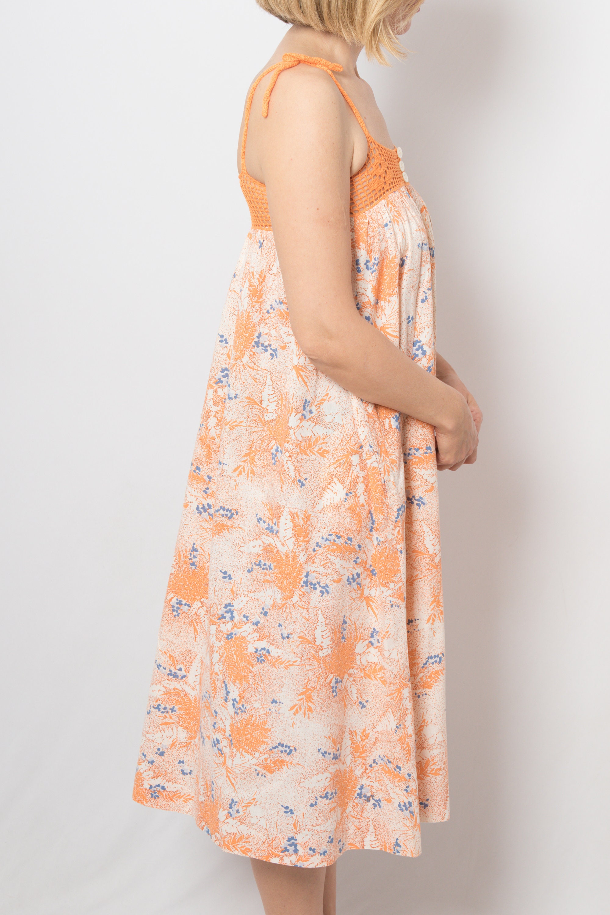 70s 60s Tent Dress Floral Midi 70s Sundress Vacation Bohemian Sundress ...