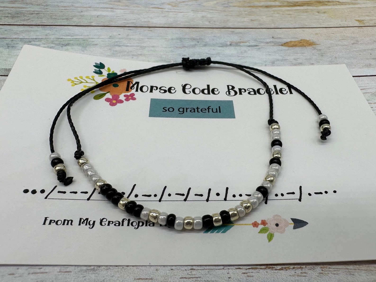 Custom Morse Code Bracelet , String Beads Bracelet, I Love You Mom ...