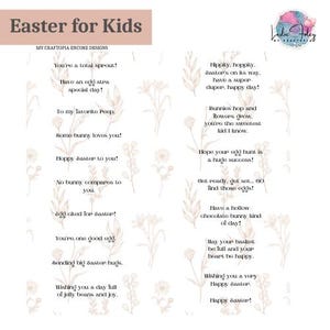 Easter for Kids Cardmaking Sentiments, Printable Quotes (digital ...