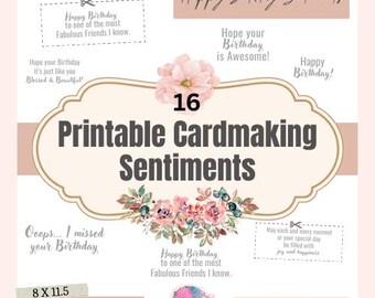 Printable Digital Sympathy Cardmaking Sentiments, Greeting, Sayings ...