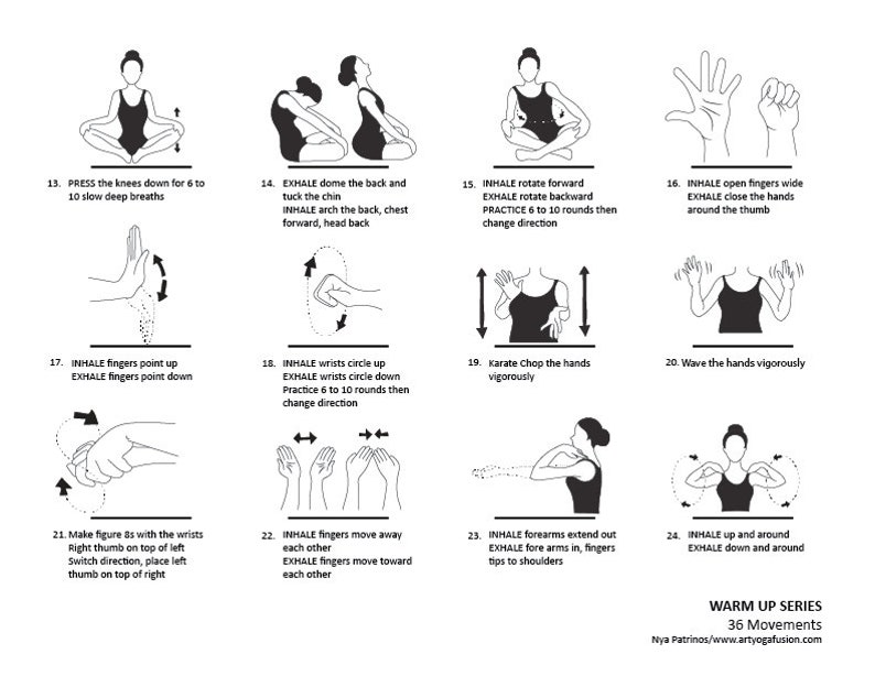 Yoga Warm up Chart: Joint Freeing Series (PDF Download) - Etsy