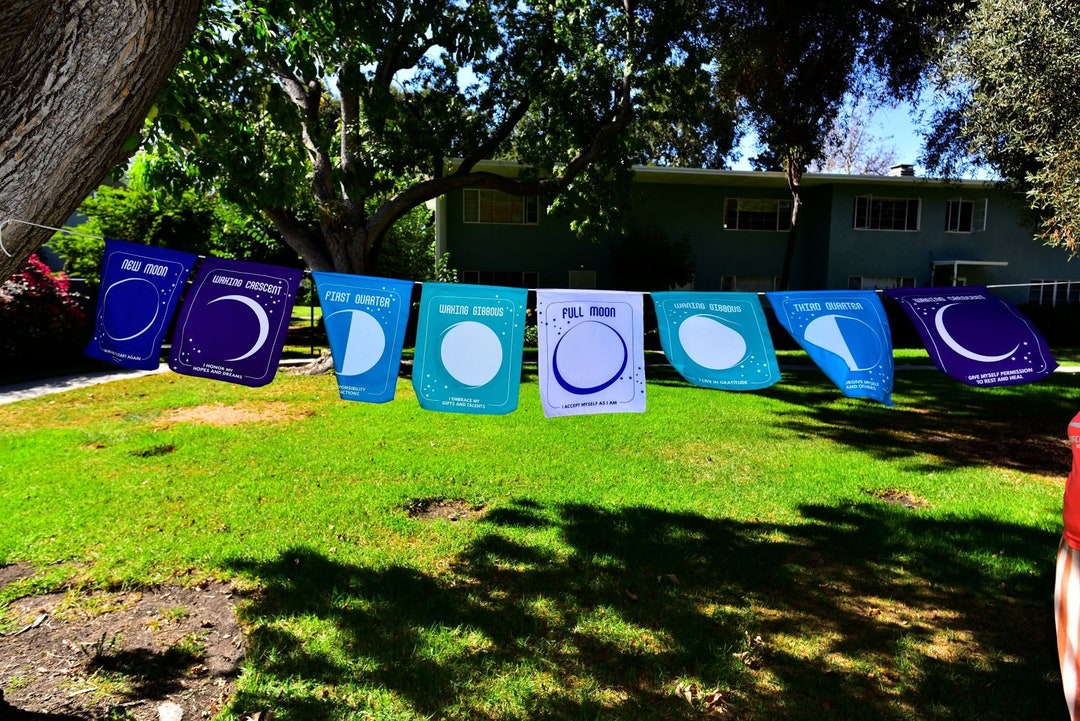 Moon Phase Prayer Flags With Lunar Affirmations - Etsy