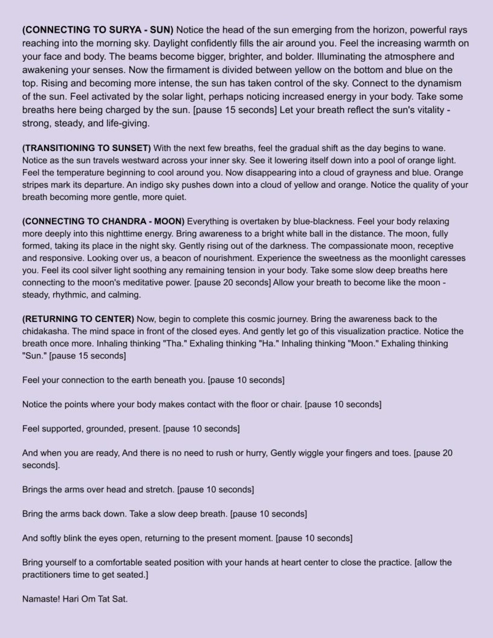 Cosmic Cycle Meditation / Guided Imagery Script : Night, Dawn, Sunrise ...