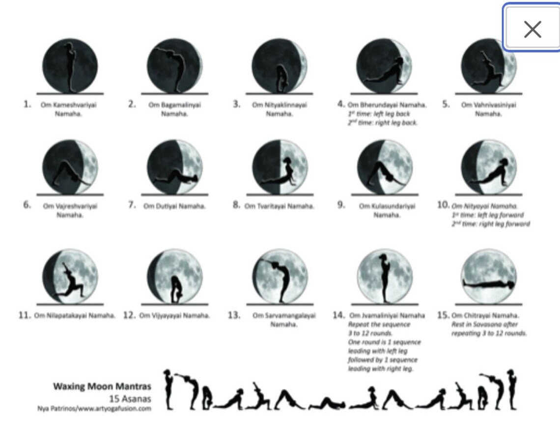 Sun and Moon Salutation Charts - Etsy
