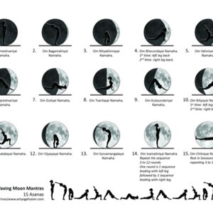 Sun and Moon Salutation Charts - Etsy