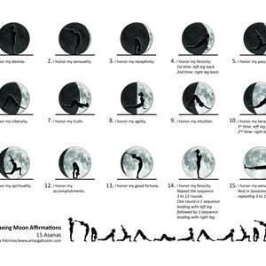 Moon Salutation Charts - Etsy